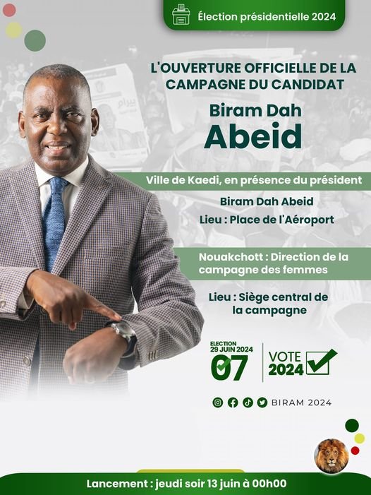L'ouverture officielle de la campagne du candidat Biram Dah Abeid